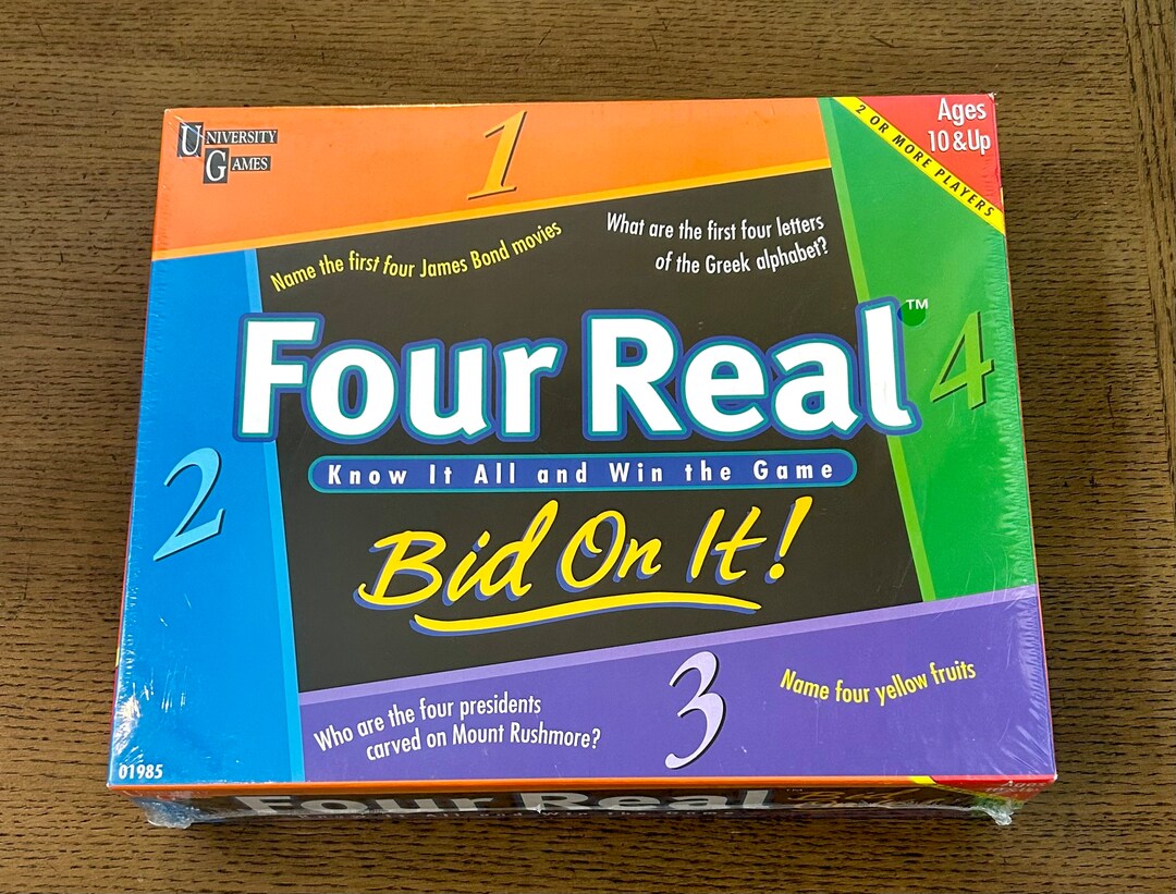 Vintage 1999 Four Real Board Game by University Games Corp No 01985 NIB ...
