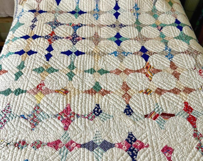 Vintage Hand Sewn Periwinkle Star Pattern Cotton Quilt 63” X 74” - Etsy