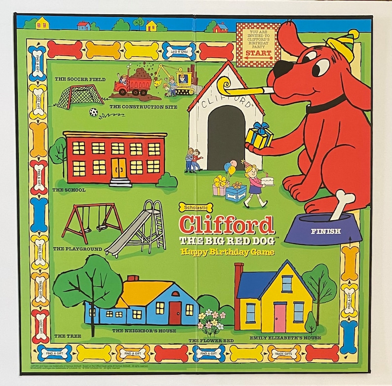 Vintage 2000 Clifford the Big Red Dog Happy Birthday Game by Scholastic ...