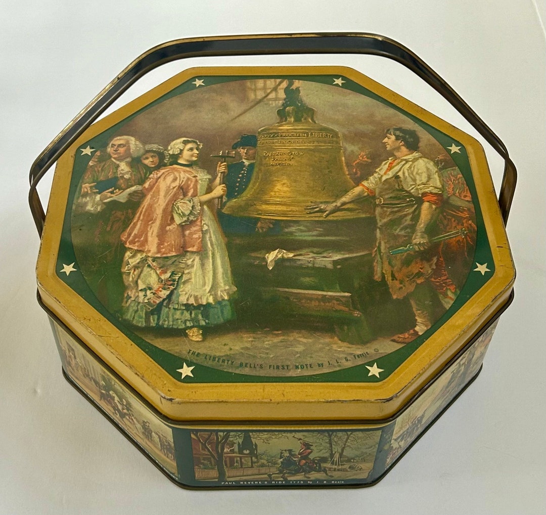 Vintage Sunshine Biscuits Eight Sided Tin With Metal Handle and ...