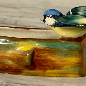 Vintage Small Ceramic Bird on Log Holder / Planter 3 1/2 Made in ...