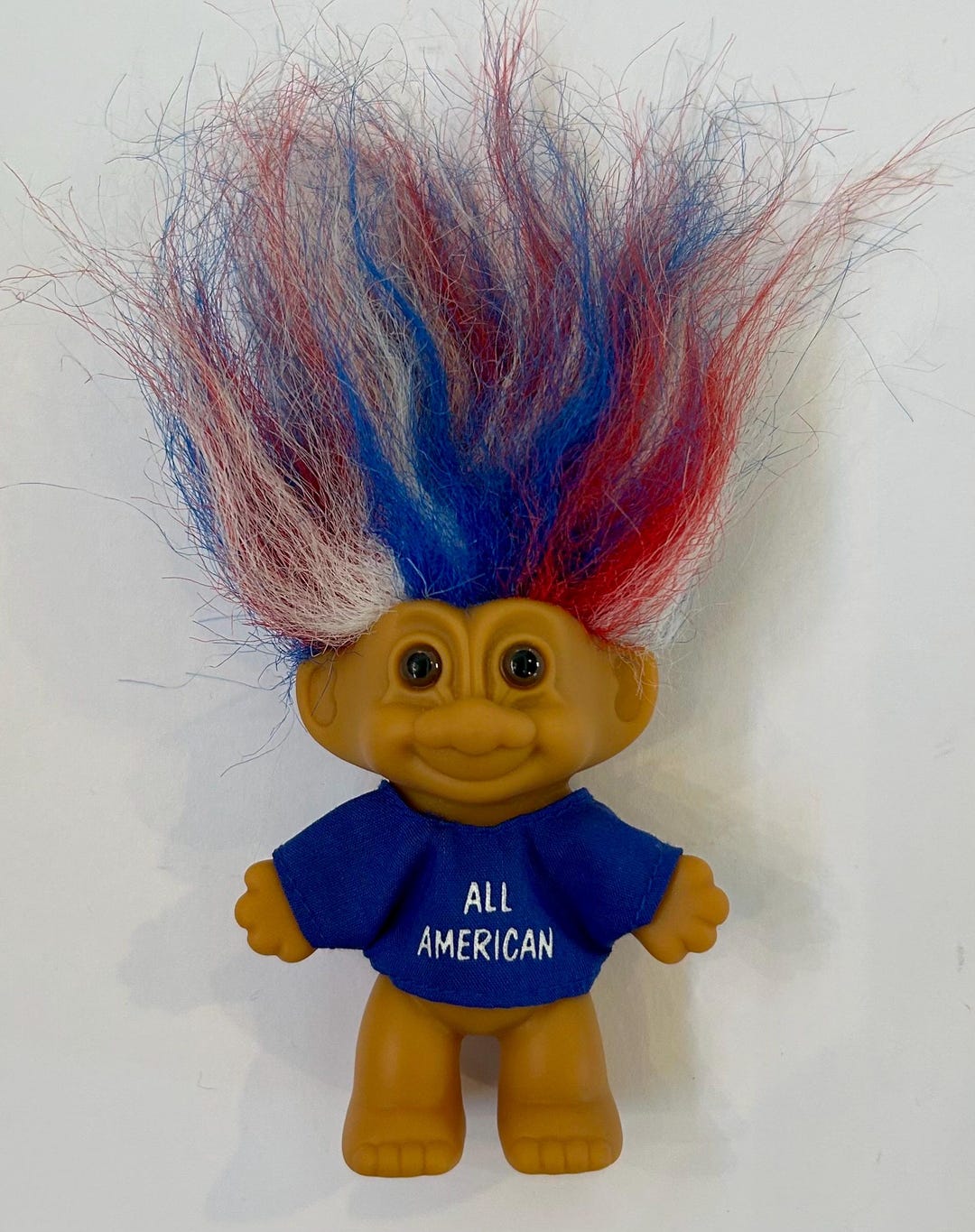 Vintage 3” All American Troll Doll With Red White and Blue Hair by RUSS ...