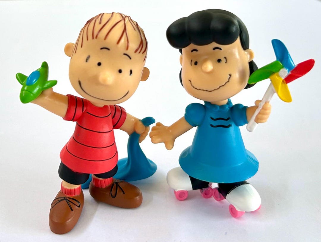 Collectible Peanuts Linus Lucy 3in PVC Figures Toys by Just Play (each ...