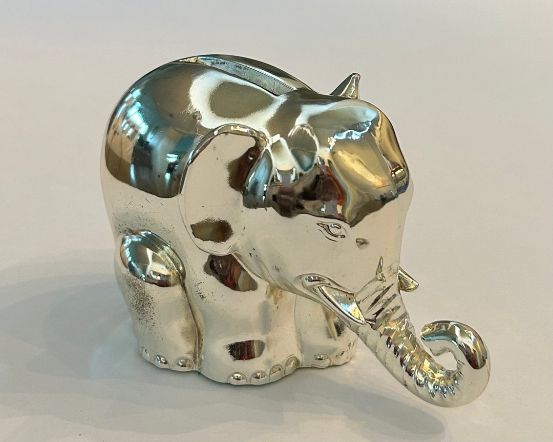 Vintage Elephant Coin Bank Silver Plated by Newport Made in Japan - Etsy