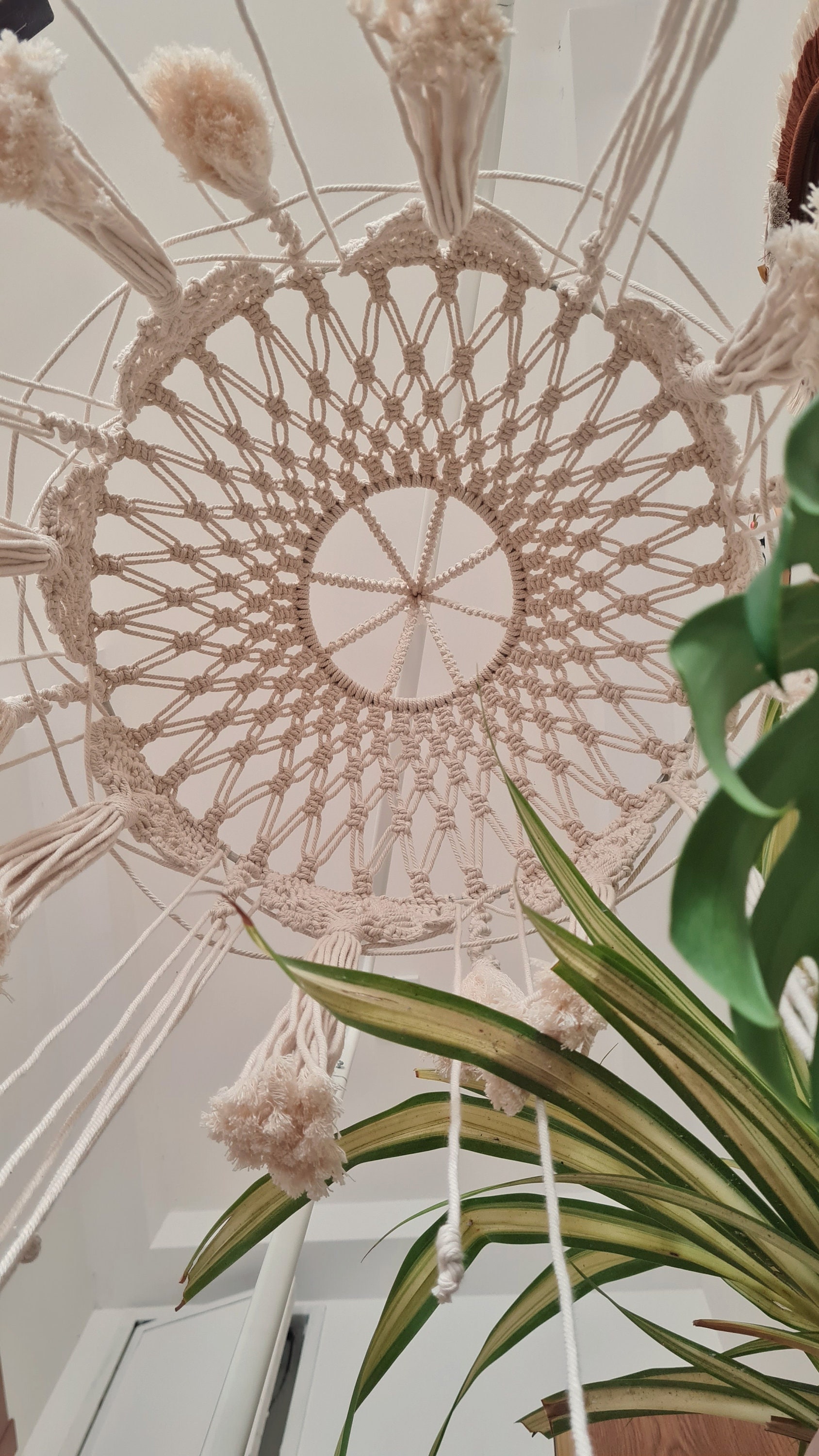 Macrame Canopy With Tulle,boho Handmade Bed Canopy, Baby Nursery Canopy ...