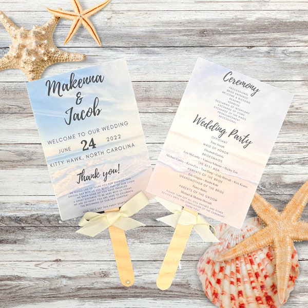 Wedding Program Fan - Etsy