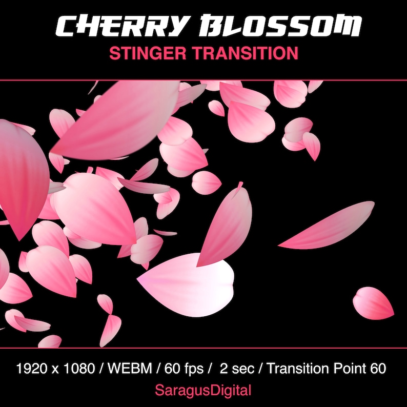 Cherry Blossom Stream Stinger Transition, Pink Sakura Twitch Transition ...