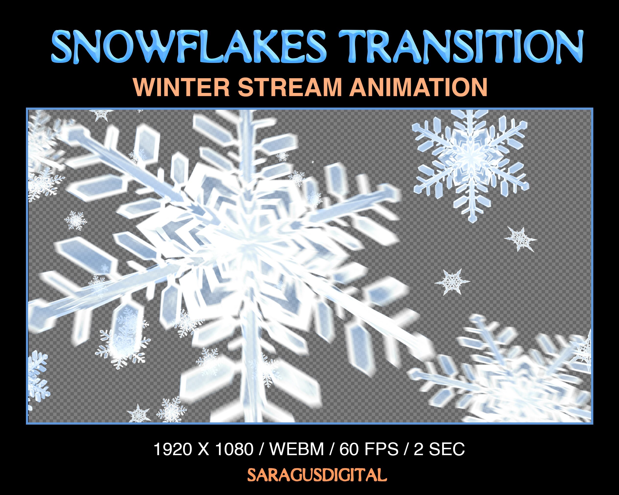 Christmas Snowflakes Stinger Transition Animated Snow Overlay for ...