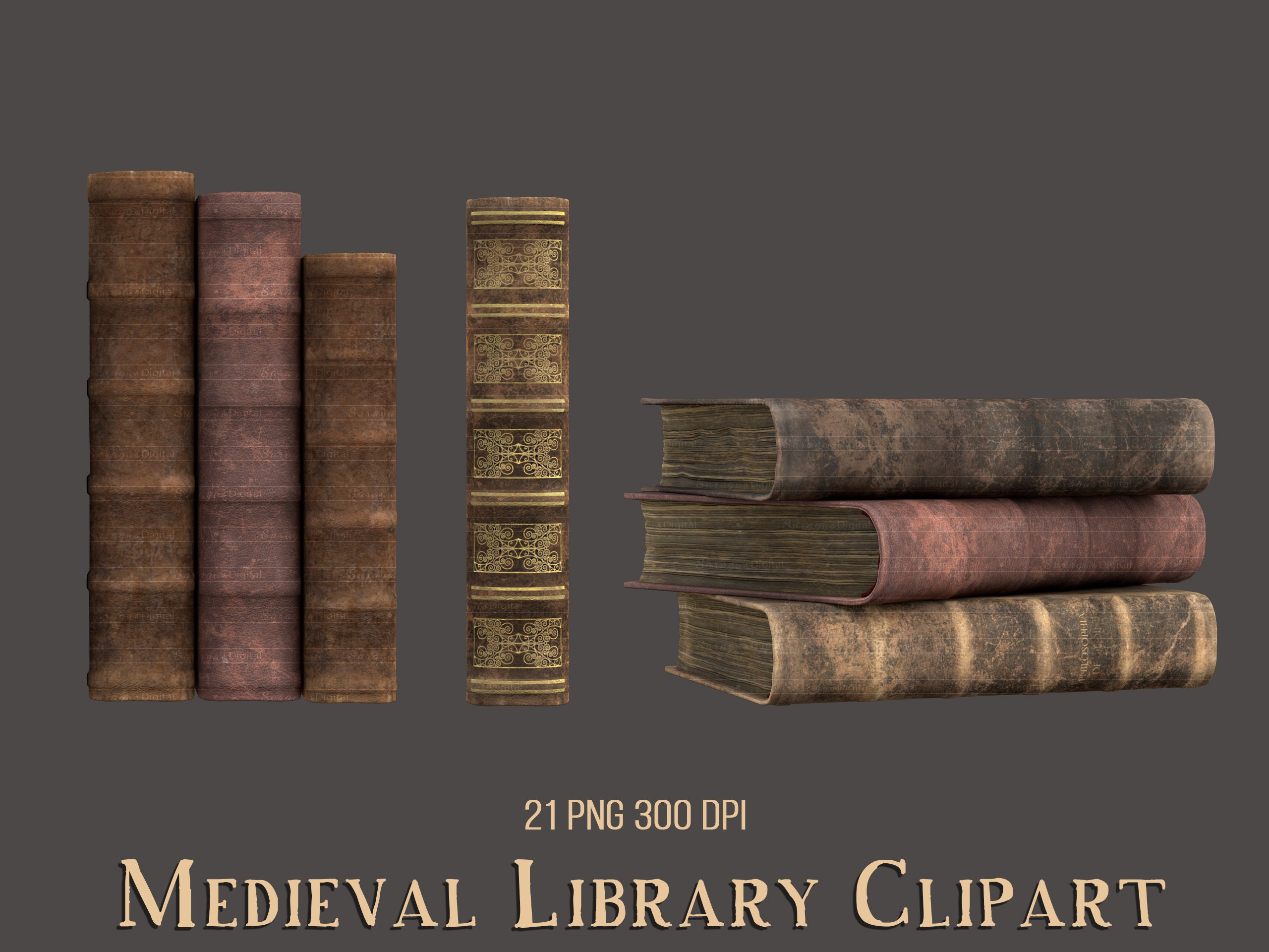 Medieval Books Clip Art