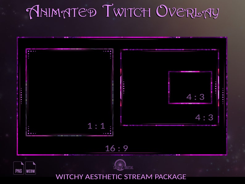Animated Witch Twitch Overlay With Minimalist Webcam and Gameplay ...