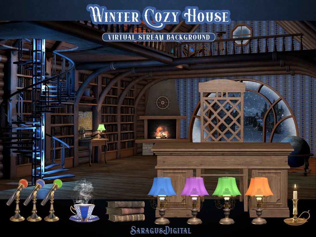 Animated Vtuber Background, Vtuber Assets, Twitch Overlay, Cozy Room ...