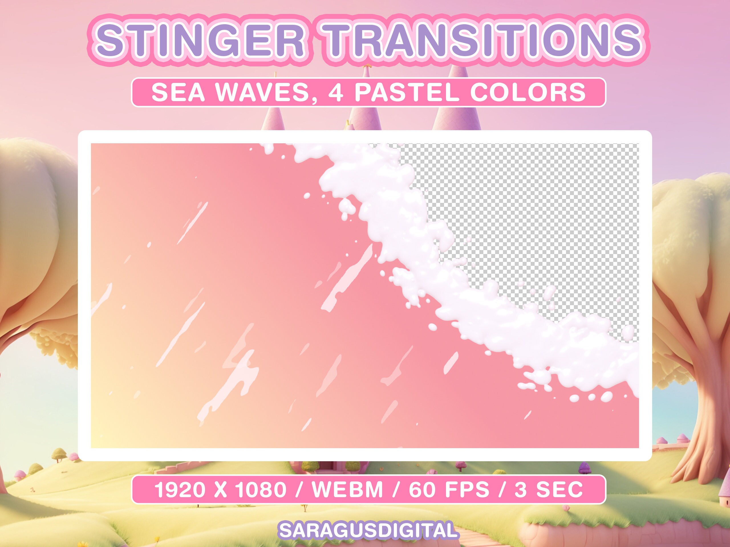 Twitch Transitions Sea Waves, Cute Aesthetic Stream Overlays, Animated ...