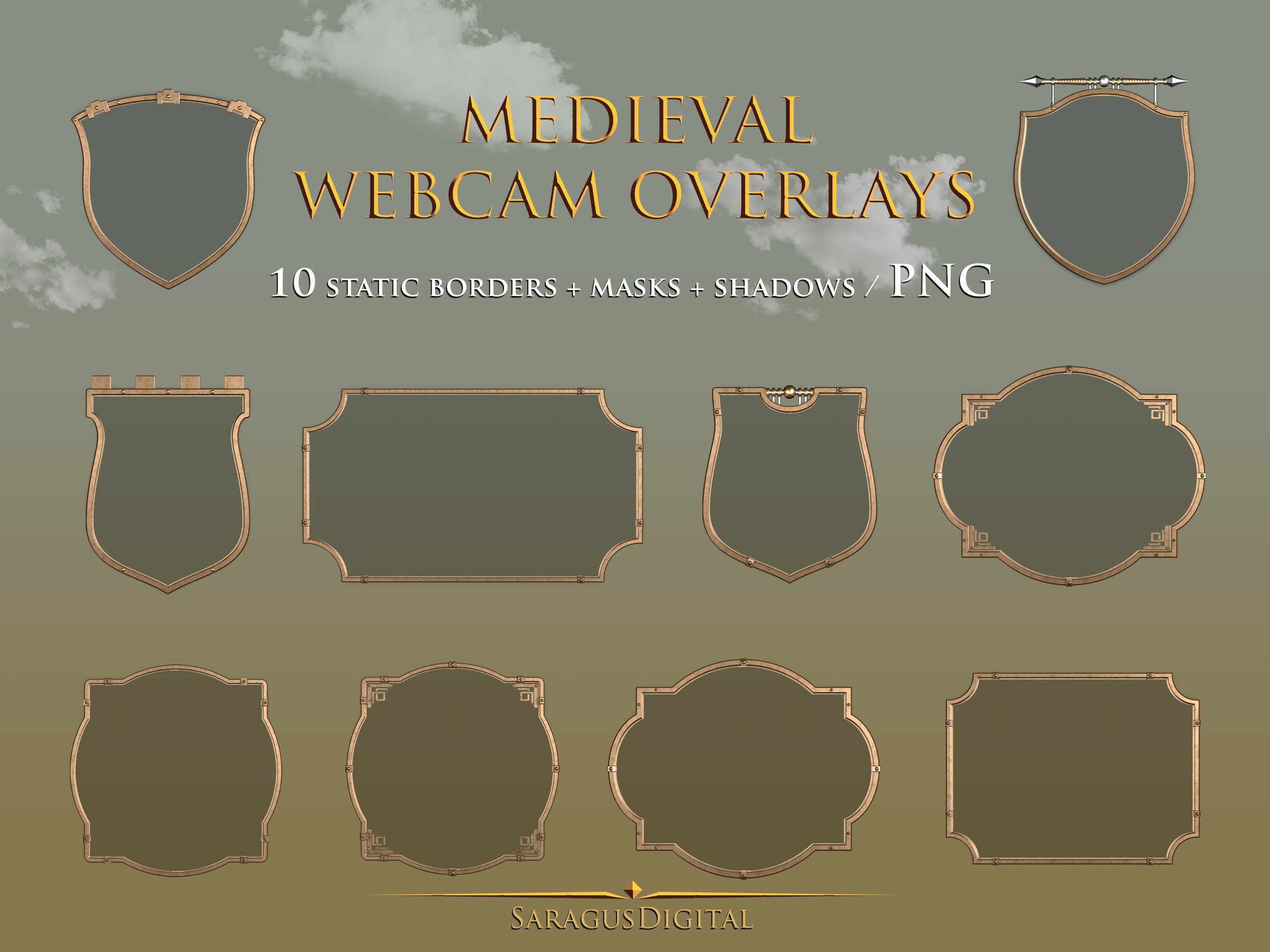 Medieval Webcam Overlay Twitch Camera Border Pack Fantasy - Etsy