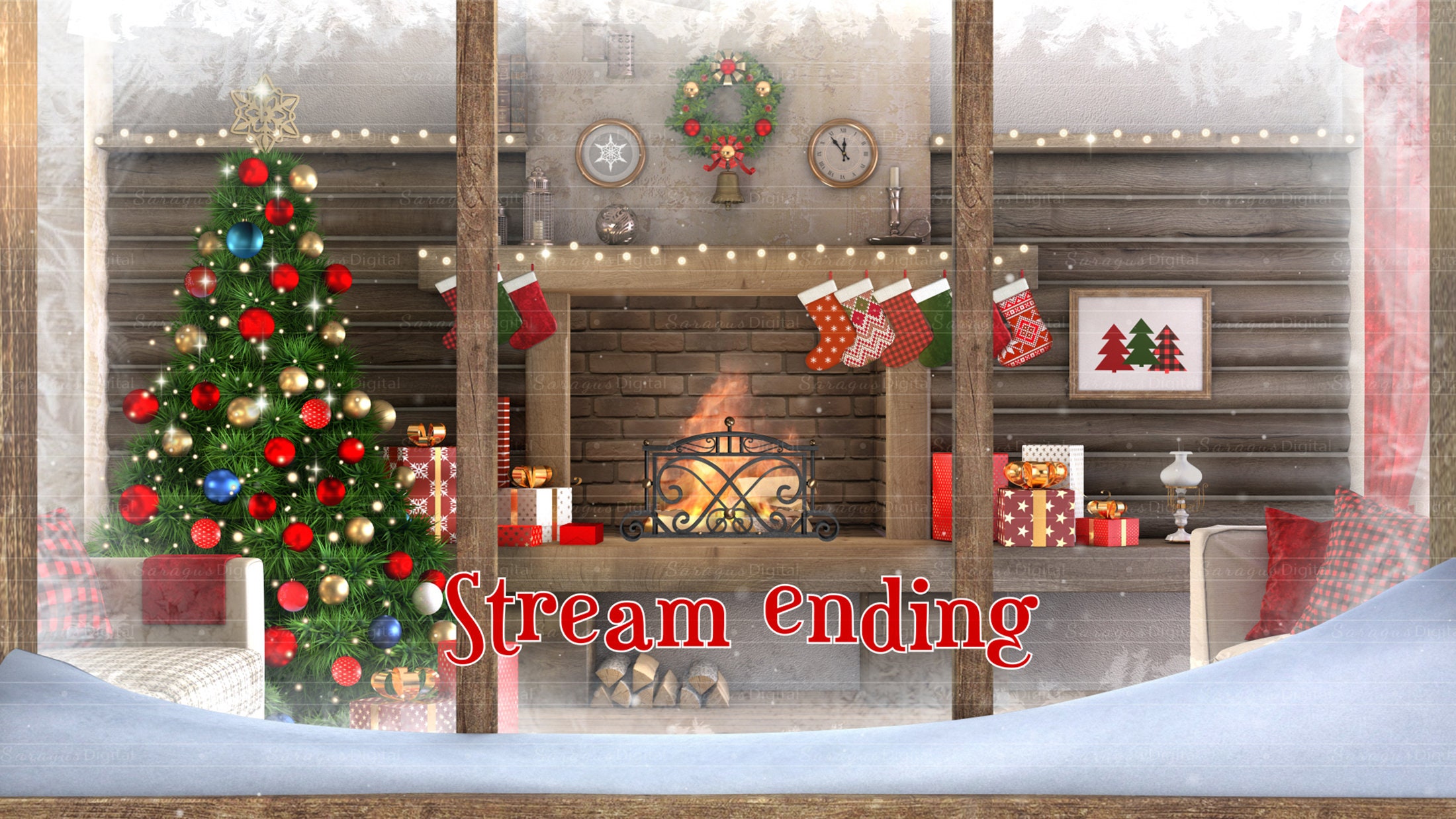 Christmas Room Animated Twitch Overlays, Vtuber Background, Stream ...