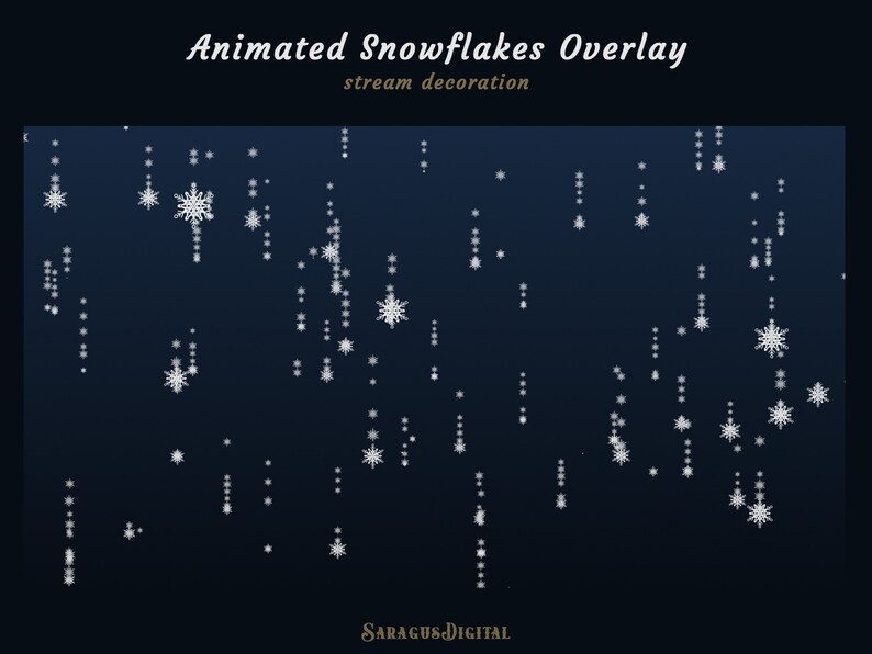 Animated Christmas Snow Twitch Overlays, Glowing Snowflake Stream ...