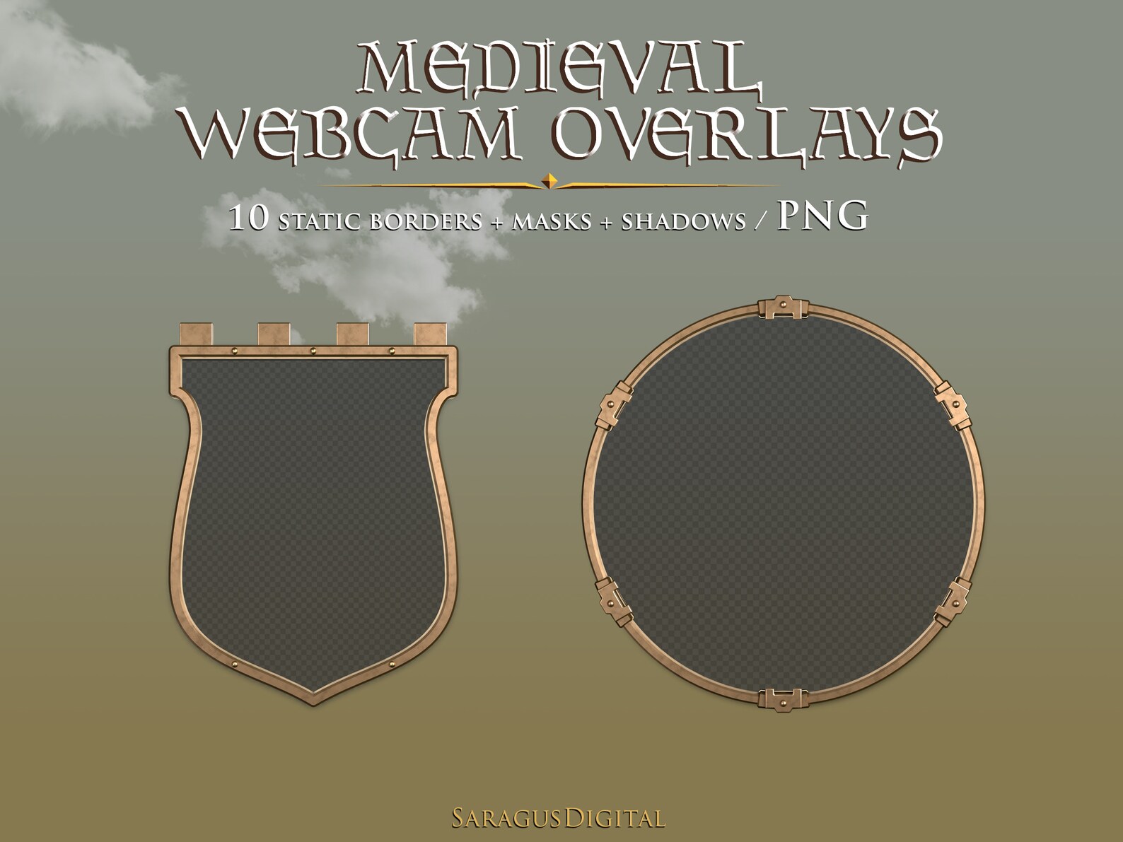 Medieval Webcam Overlay, Twitch Camera Border Pack, Fantasy Games ...