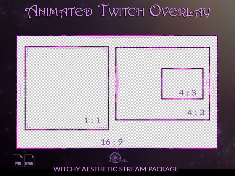 Animated Witch Twitch Overlay With Minimalist Webcam and Gameplay ...