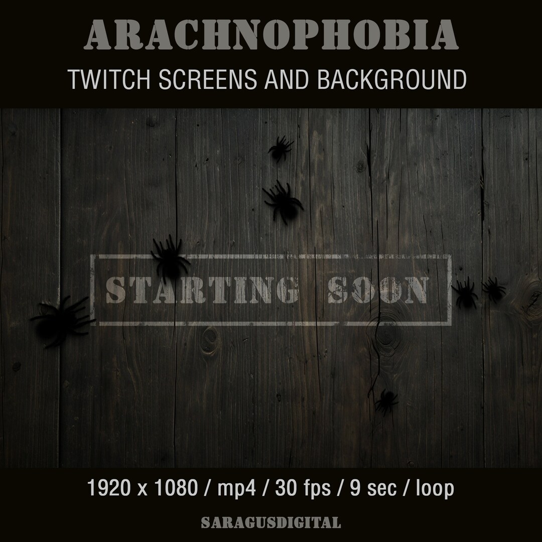 Spiders Stream Overlay, Animated Twitch Screens, Vtuber Background, BRB ...
