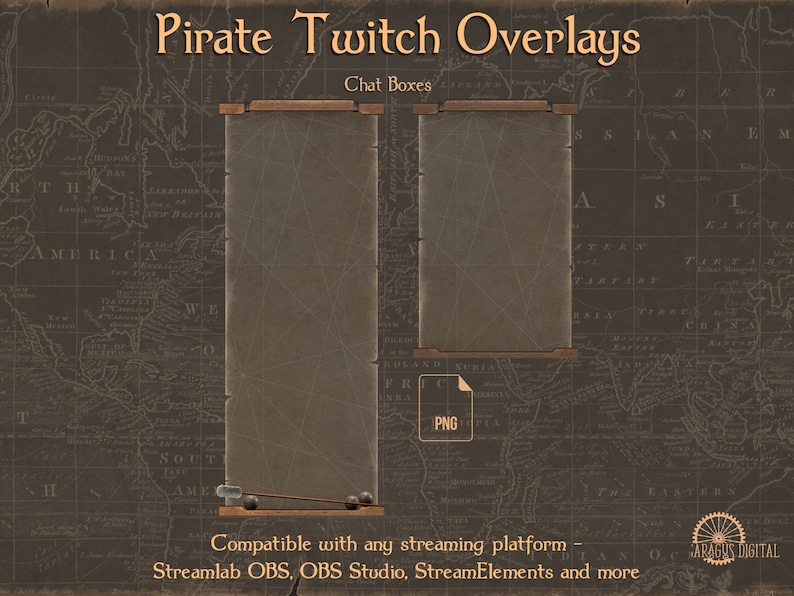 Pirate Twitch Overlay Stream Sea Fantasy and Adventures - Etsy