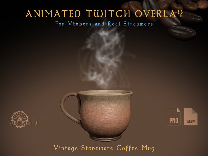 Animated Antique Clay Mug, Twitch Stream Overlay, Streaming Asset for ...