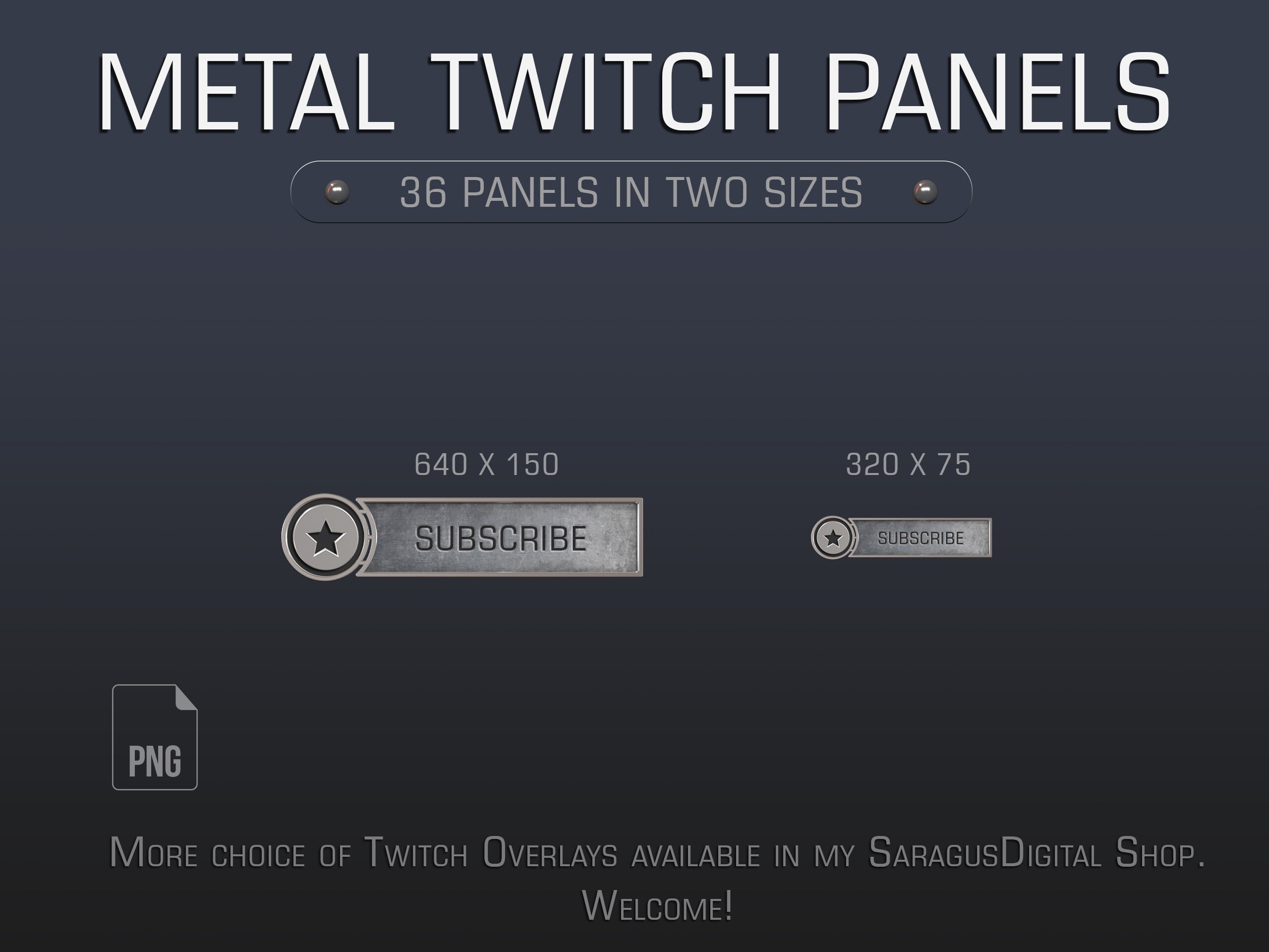 Minimalist Twitch Panels for Streamers and Vtubers, Metal Shabby Stream ...