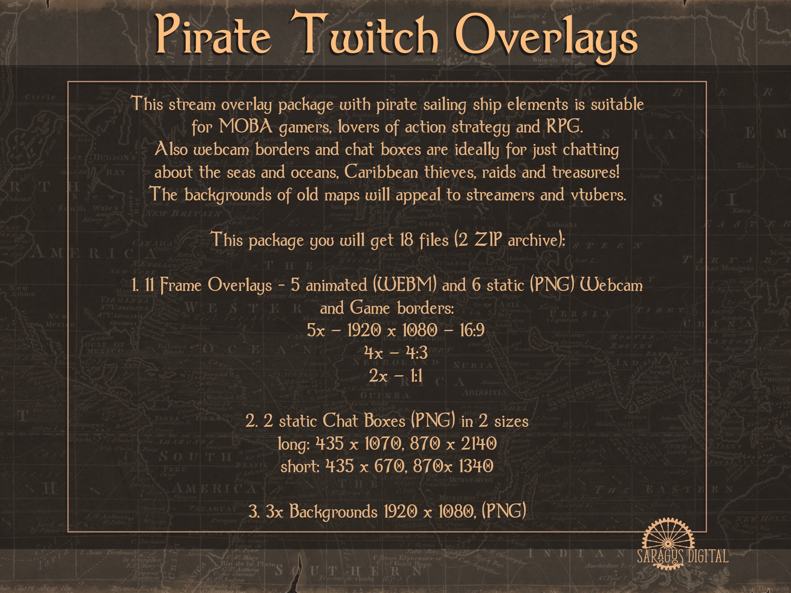 Pirate Twitch Overlay Stream Sea Fantasy and Adventures - Etsy