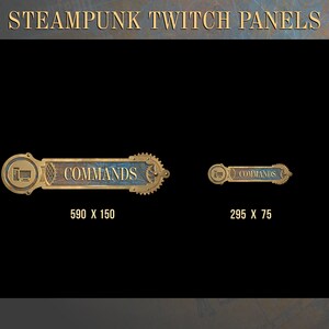 Steampunk Twitch Panels, Shabby Brass Retro Panels for Streamers and ...