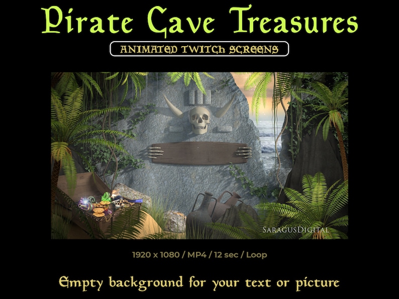 Pirate Stream Screens, Animated Twitch Overlay, Starting Soon, BRB ...