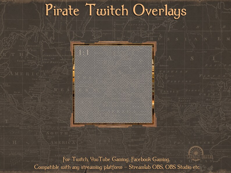 Pirate Twitch Overlay Stream Sea Fantasy and Adventures - Etsy