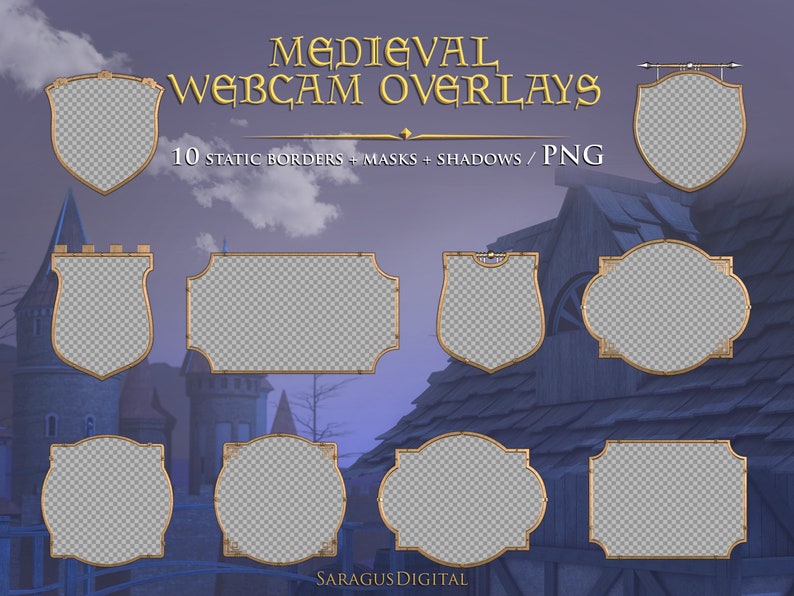 Medieval Webcam Overlay, Twitch Camera Border Pack, Fantasy Games ...