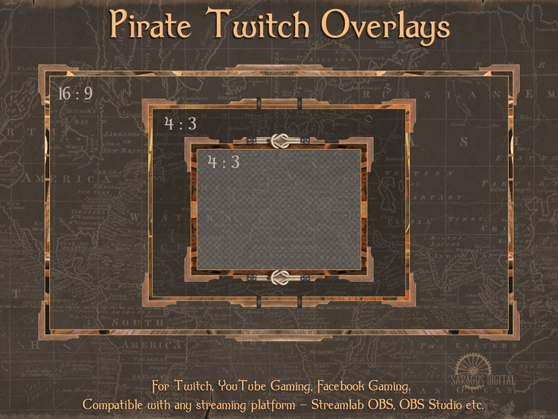 Pirate Twitch Overlay Stream Sea Fantasy and Adventures - Etsy UK
