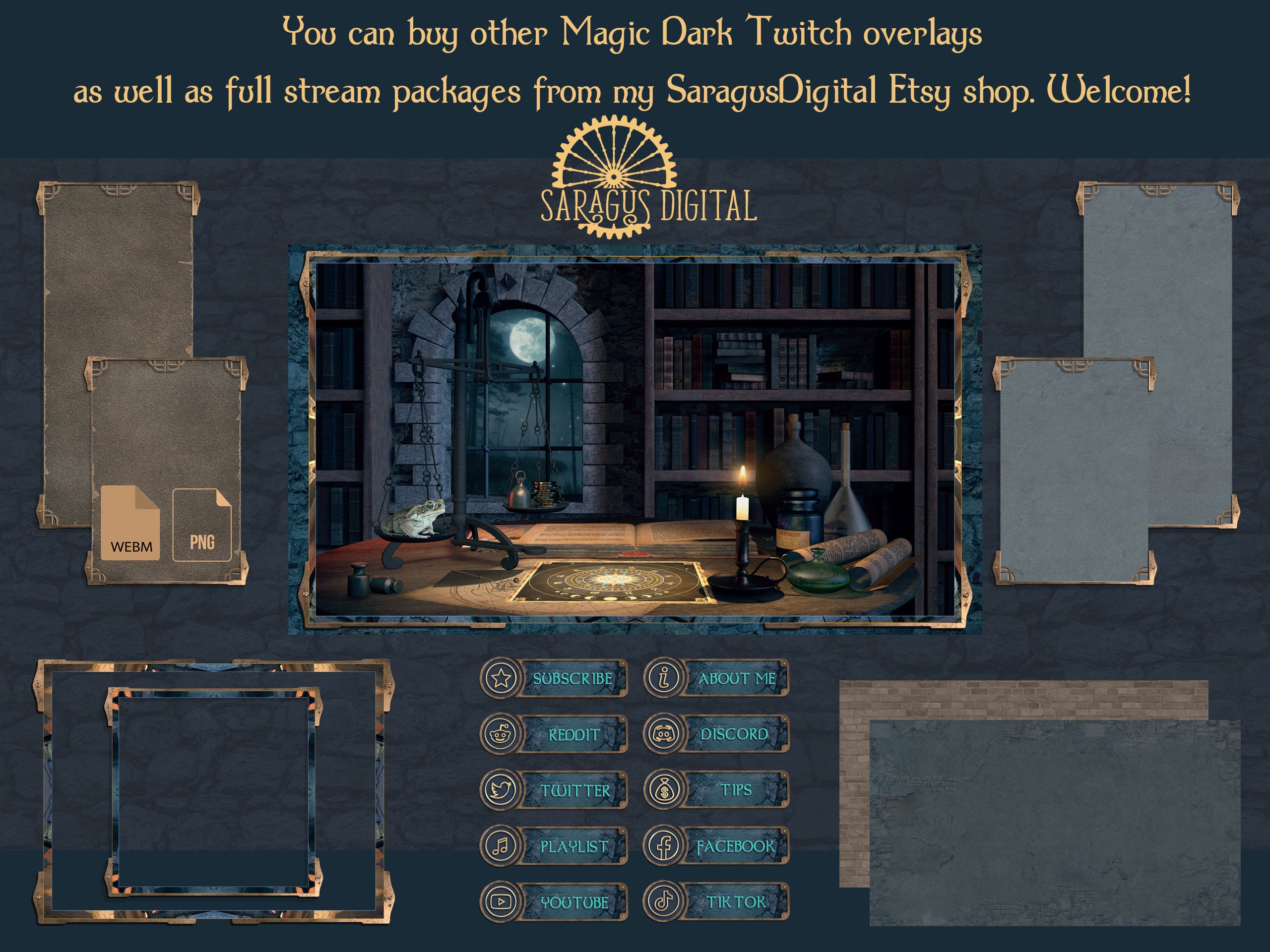 Medieval Animated Twitch Overlay Pack Webcam Borders Chats - Etsy Sweden