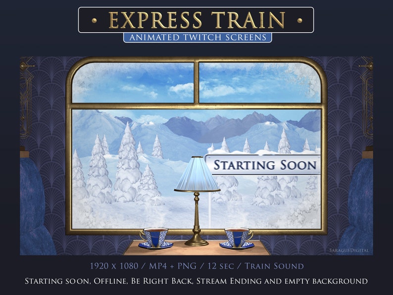 Christmas Train Twitch Stream Animated Overlays, Winter Vtuber ...