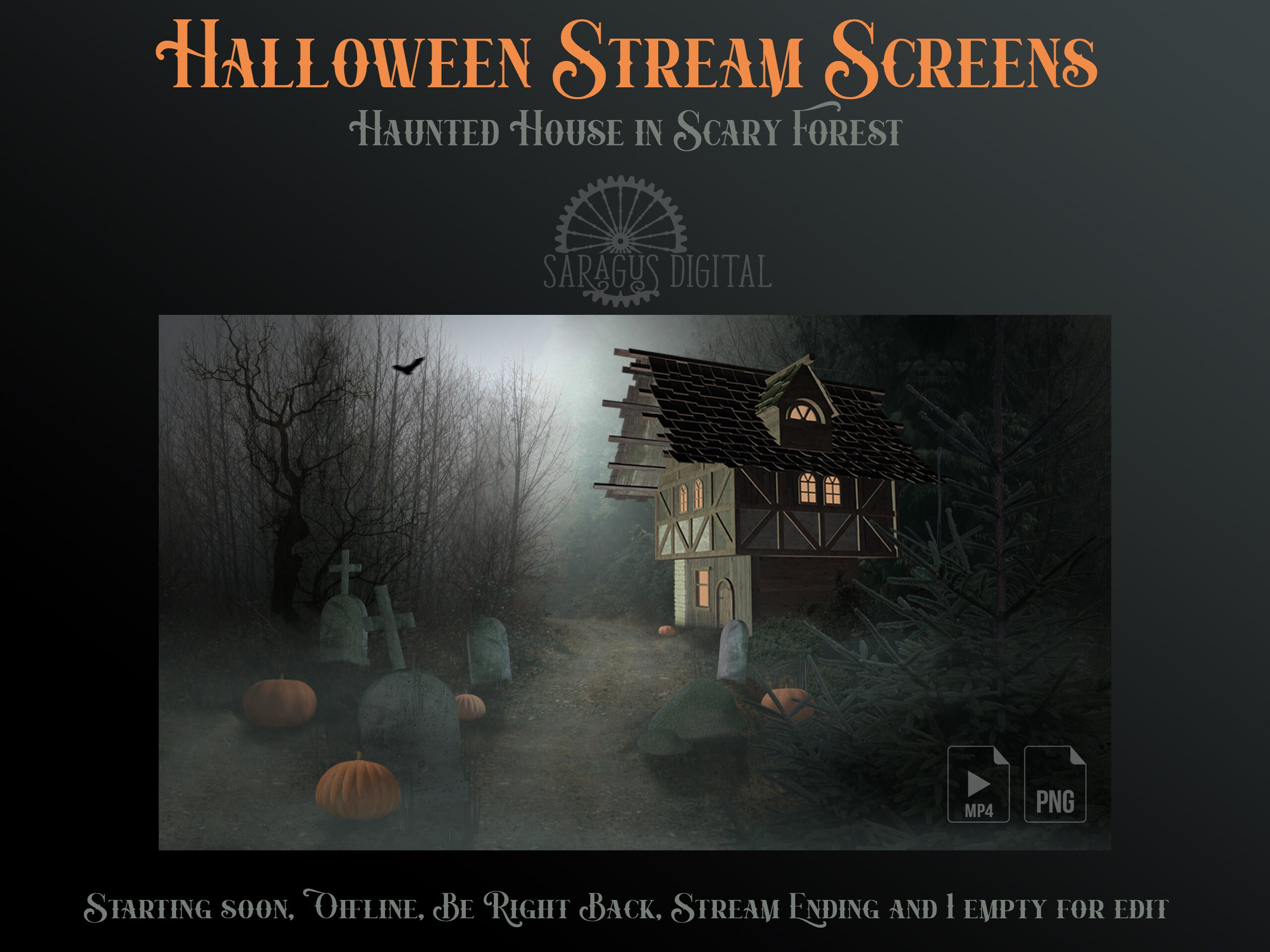 Halloween Stream Screens, Animated Twitch Overlays, BRB, Starting Soon ...