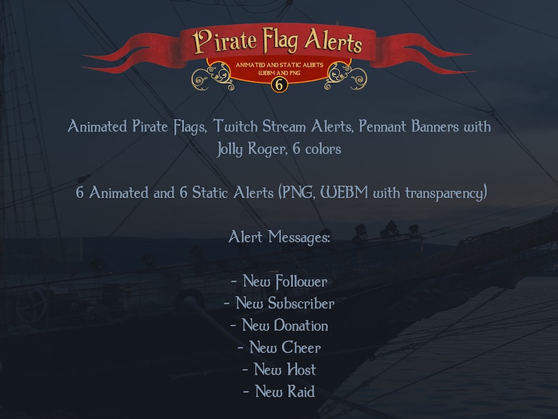 Animated Pirate Twitch Alerts With Jolly Roger Flag, Skull Banner ...