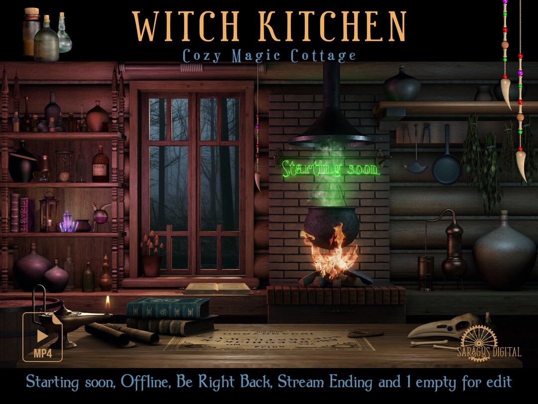 Witch Twitch Overlays Animated Stream Pause Scenes Starting - Etsy