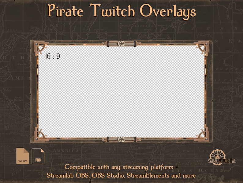 Pirate Twitch Overlay Stream Sea Fantasy and Adventures - Etsy