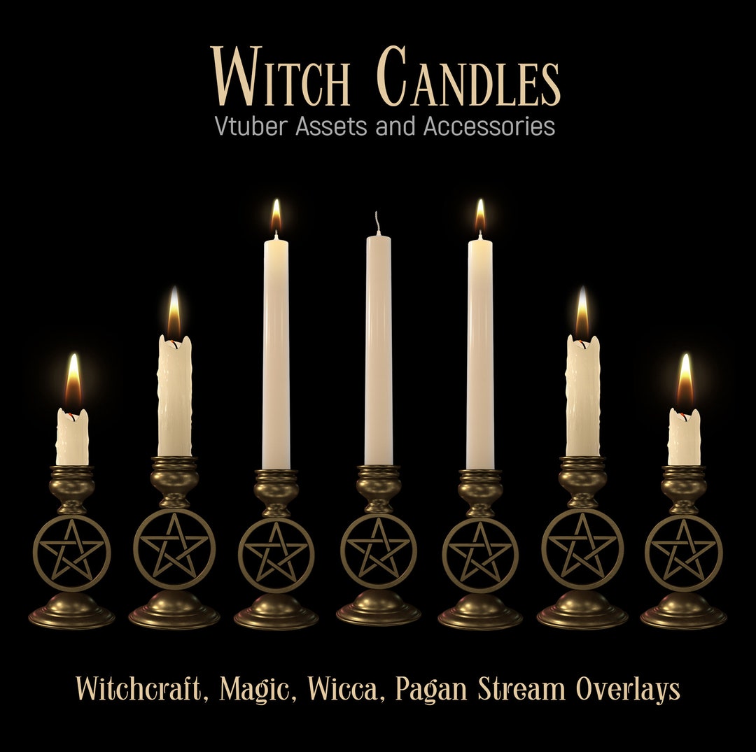 Animated Witch Twitch Overlay Candles With Pentacle, Vtuber Assets ...