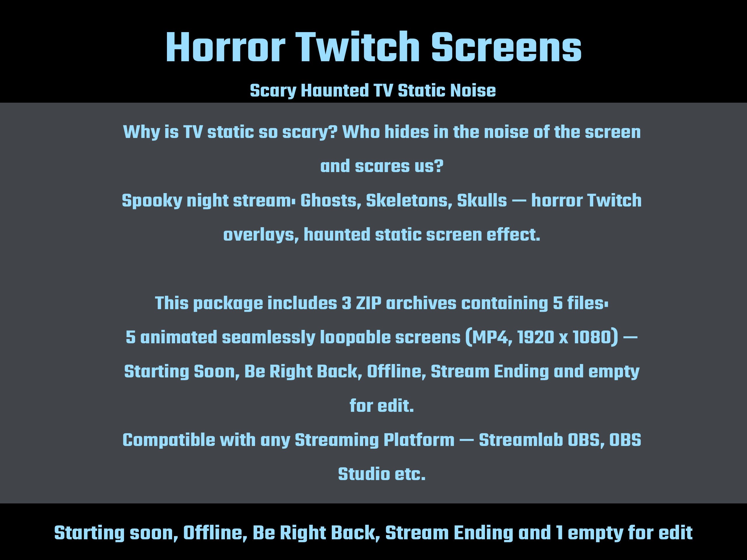 Horror Twitch Overlays, Starting Soon Halloween Stream, Haunted ...