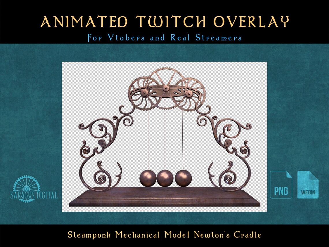 Steampunk Vtuber Asset Animated Streamer Prop Twitch Stream - Etsy