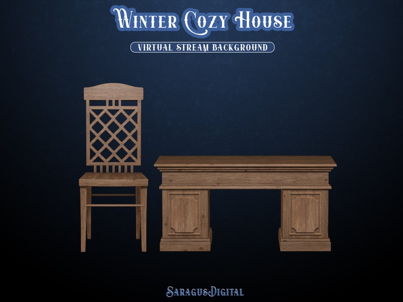Cozy Winter Room Vtuber Assets & Background, Animated Stream Overlay ...