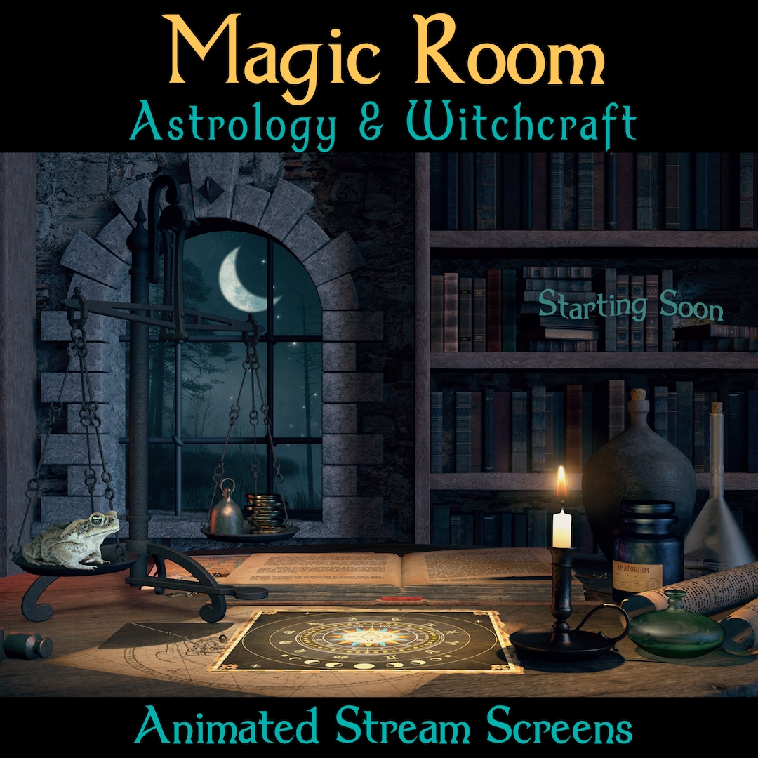 Magic Stream Screens, Vtuber Background, Animated Twitch Overlay, Dark ...
