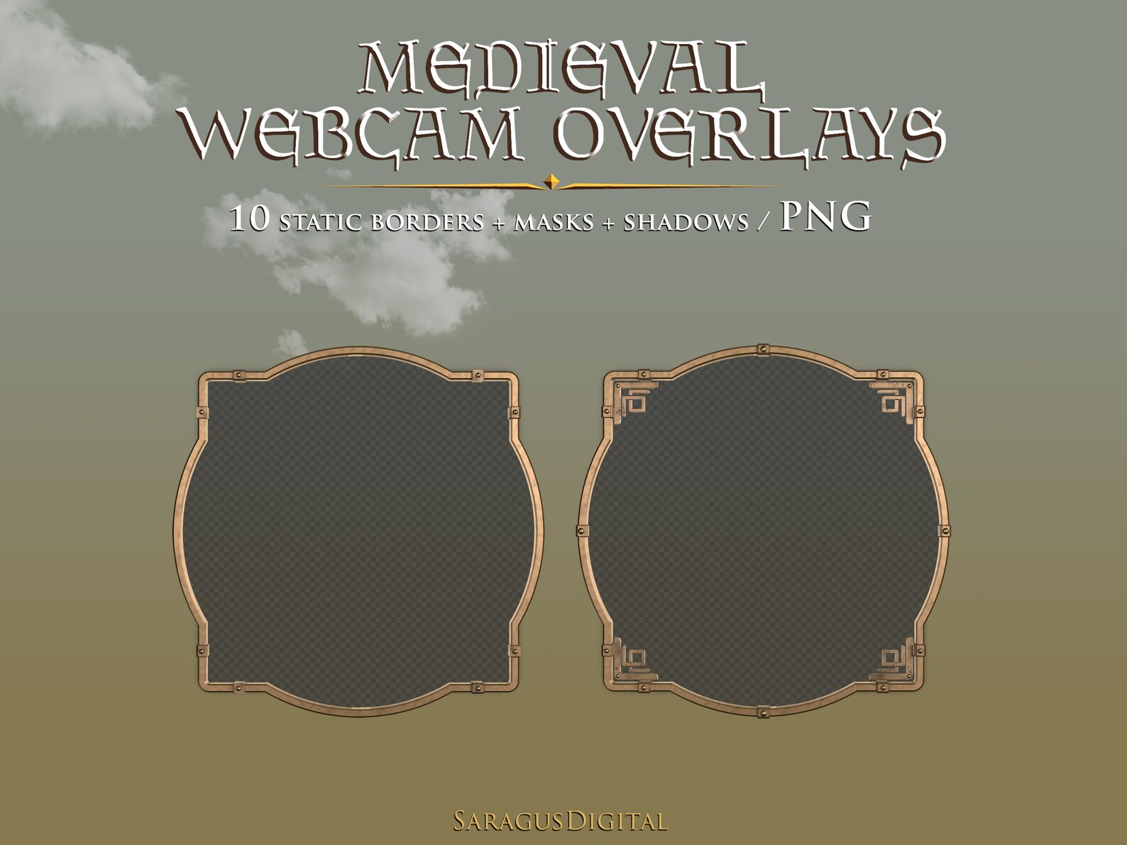Medieval Webcam Overlay, Twitch Camera Border Pack, Fantasy Games ...