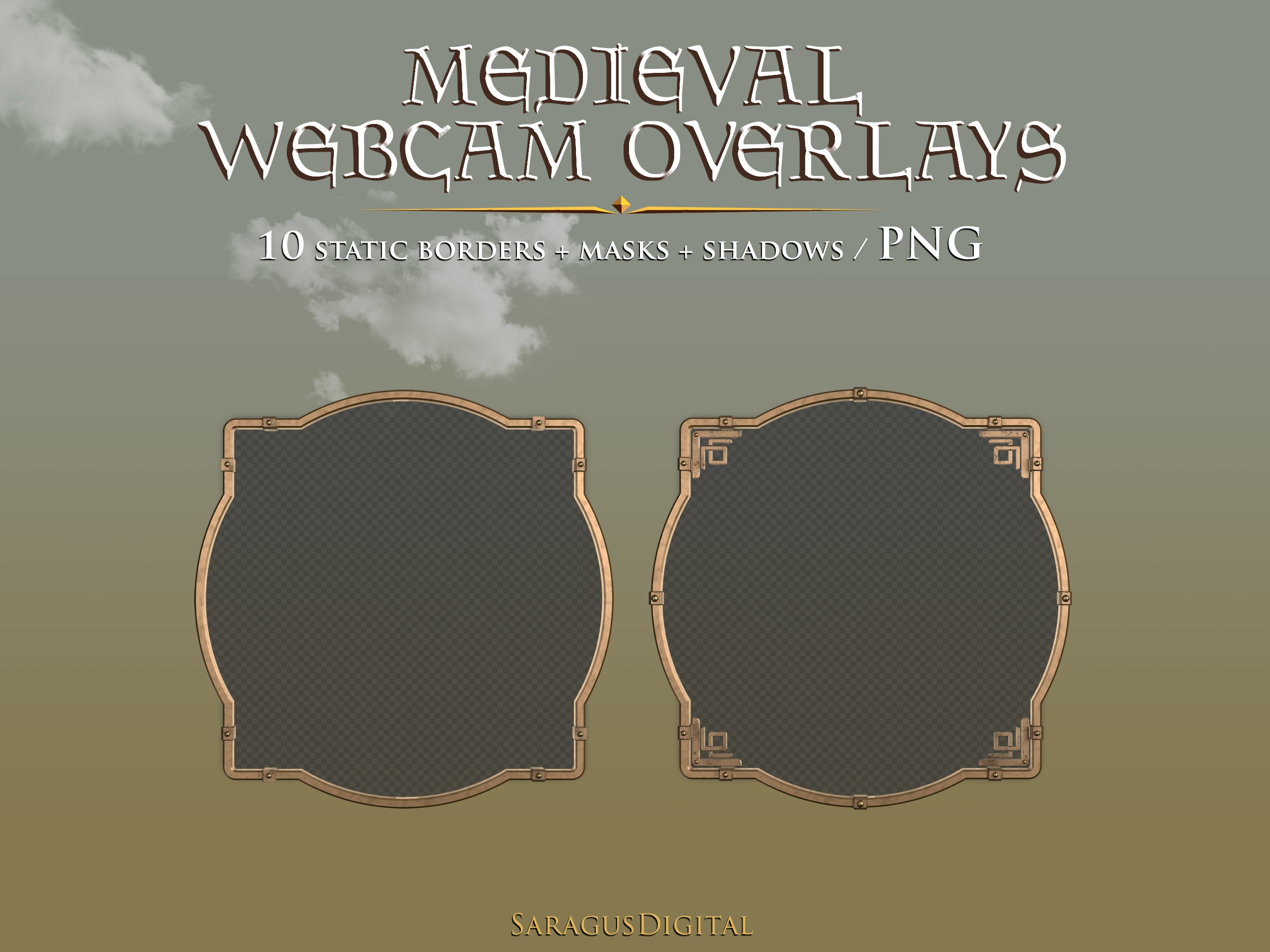 Medieval Webcam Overlay, Twitch Camera Border Pack, Fantasy Games ...