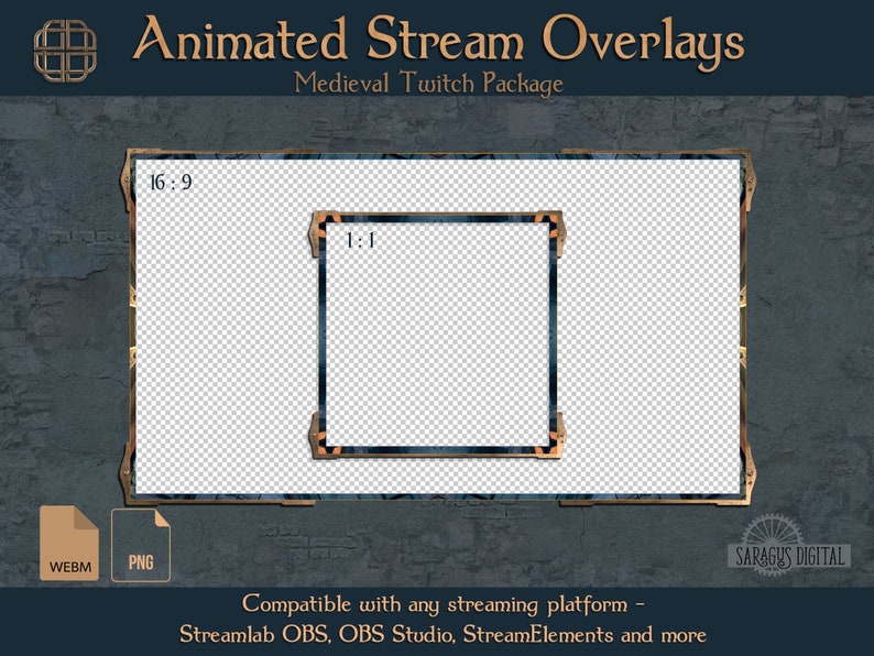 Medieval Twitch Overlay Pack – Animated & Static Borders, Stream Assets ...