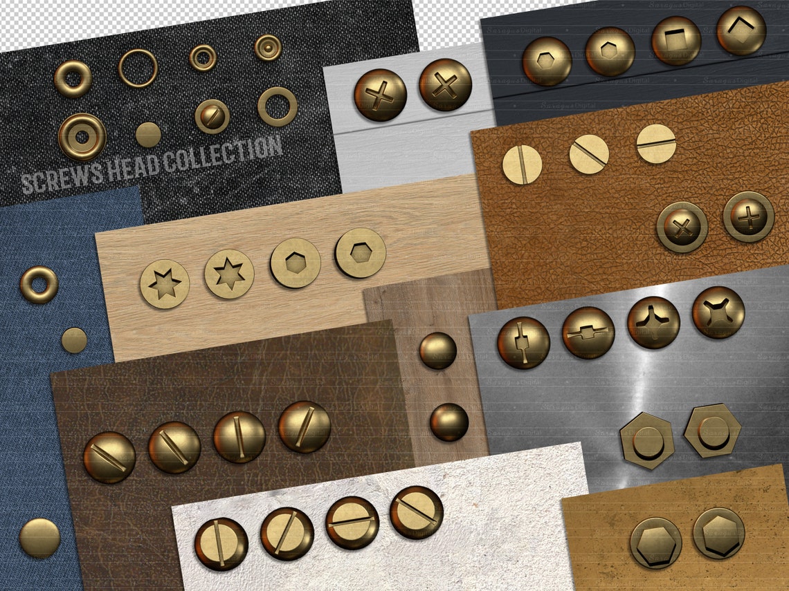 Clipart Screw Heads, Steampunk, Tech, Industrial Clip Art, PNG ...
