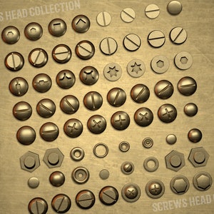 Clipart Screw Heads, Steampunk, Tech, Industrial Clip Art, PNG ...