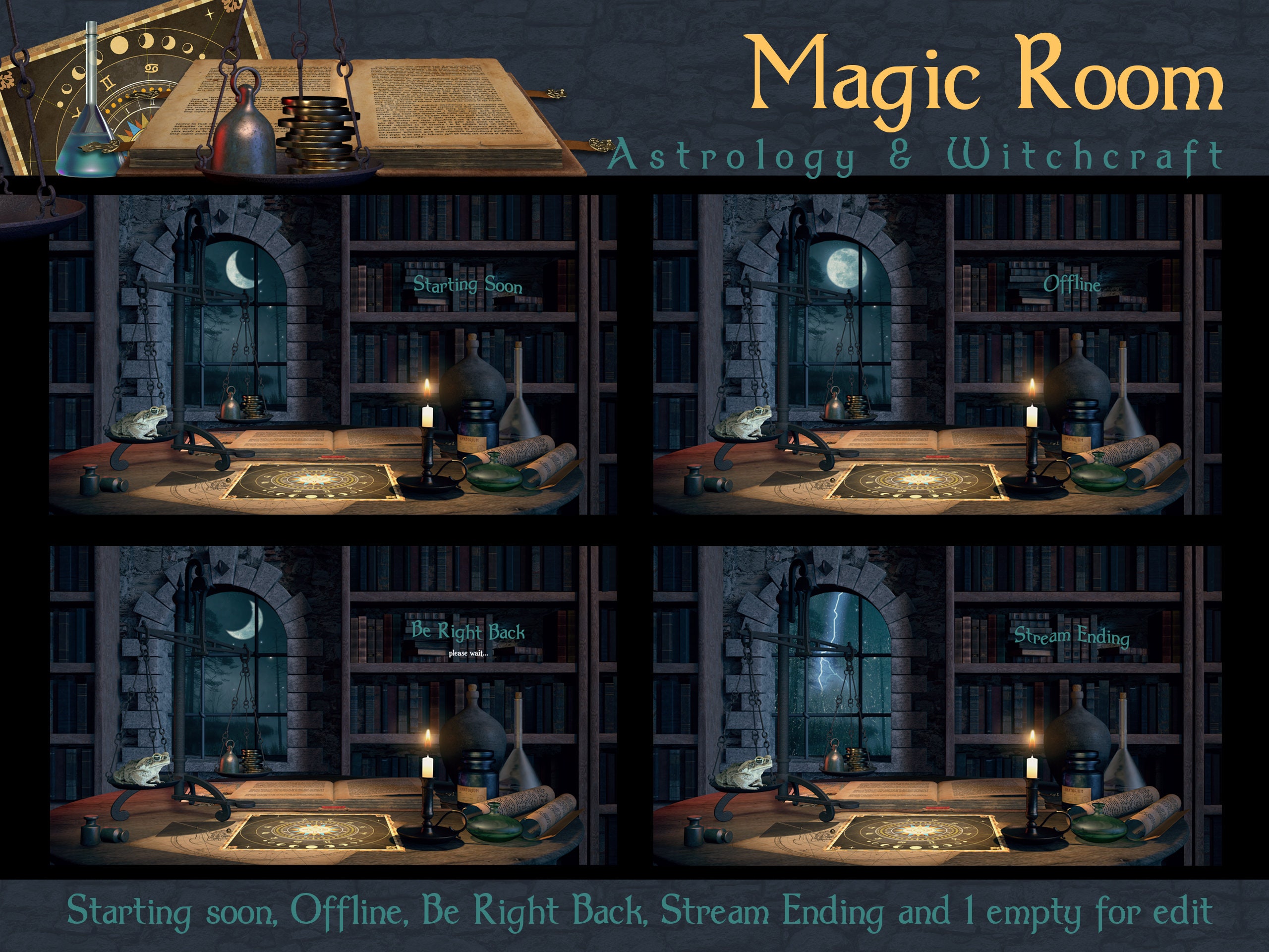 Magic Stream Screens Vtuber Background Animated Twitch - Etsy