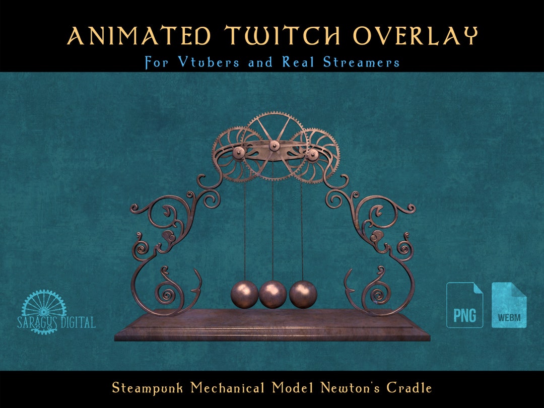 Steampunk Vtuber Asset, Animated Streamer Prop, Twitch Stream Overlay ...