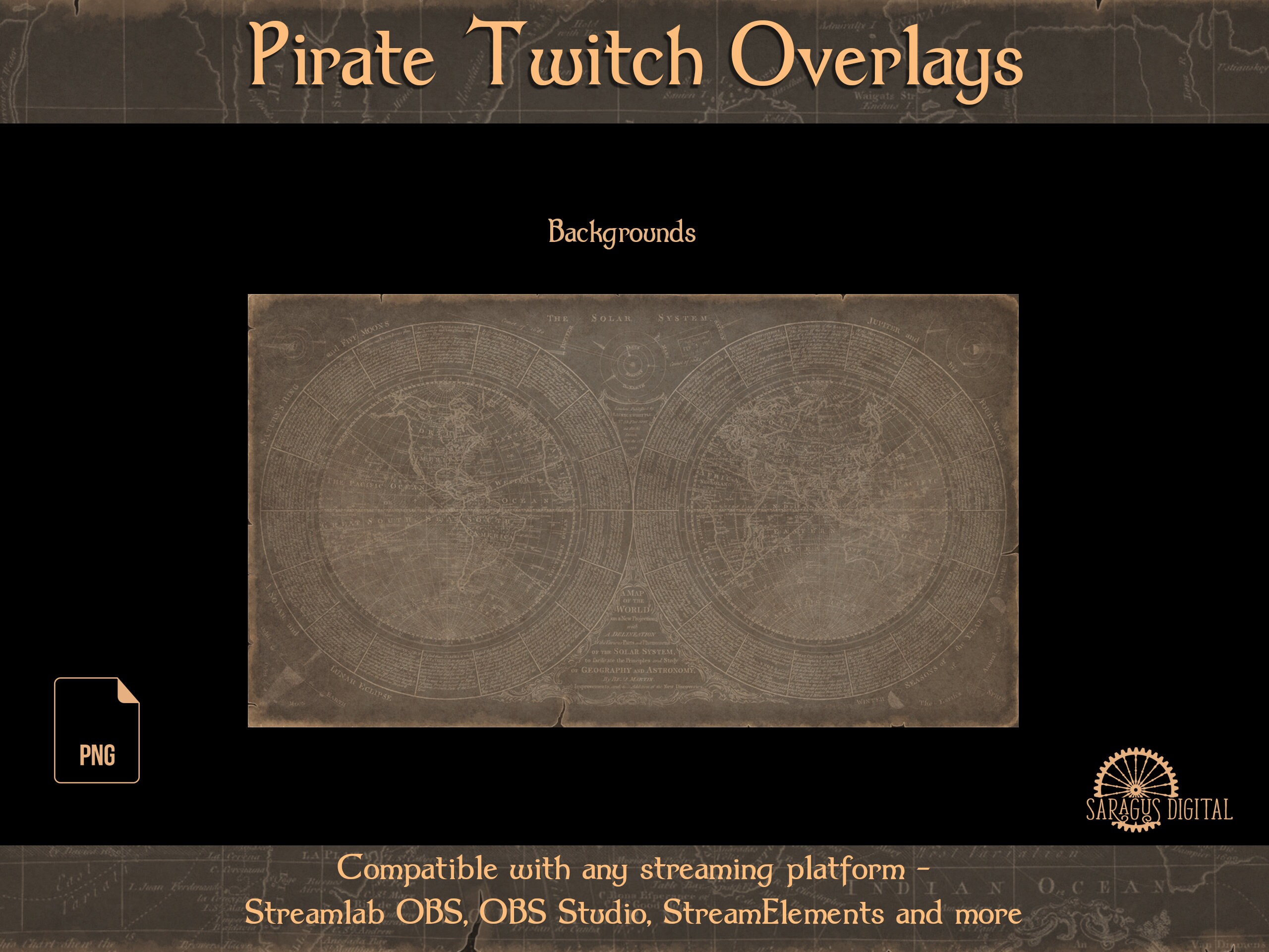 Pirate Twitch Overlay Stream Sea Fantasy and Adventures - Etsy